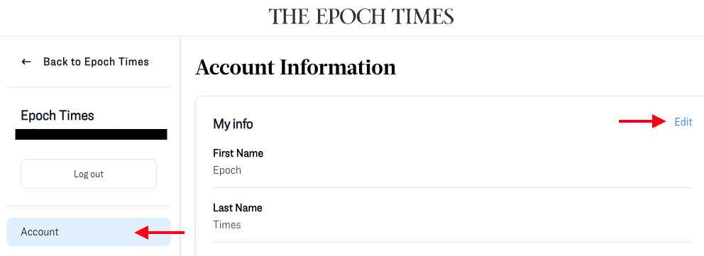 Manage Account or Subscription – The Epoch Times