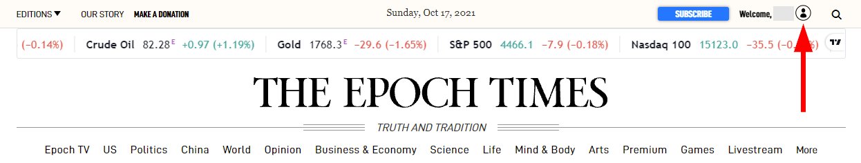 Manage Account or Subscription – The Epoch Times